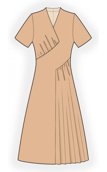 Dress With Decorative Inset And Gathers - Sewing Pattern #2456. Made-to ...